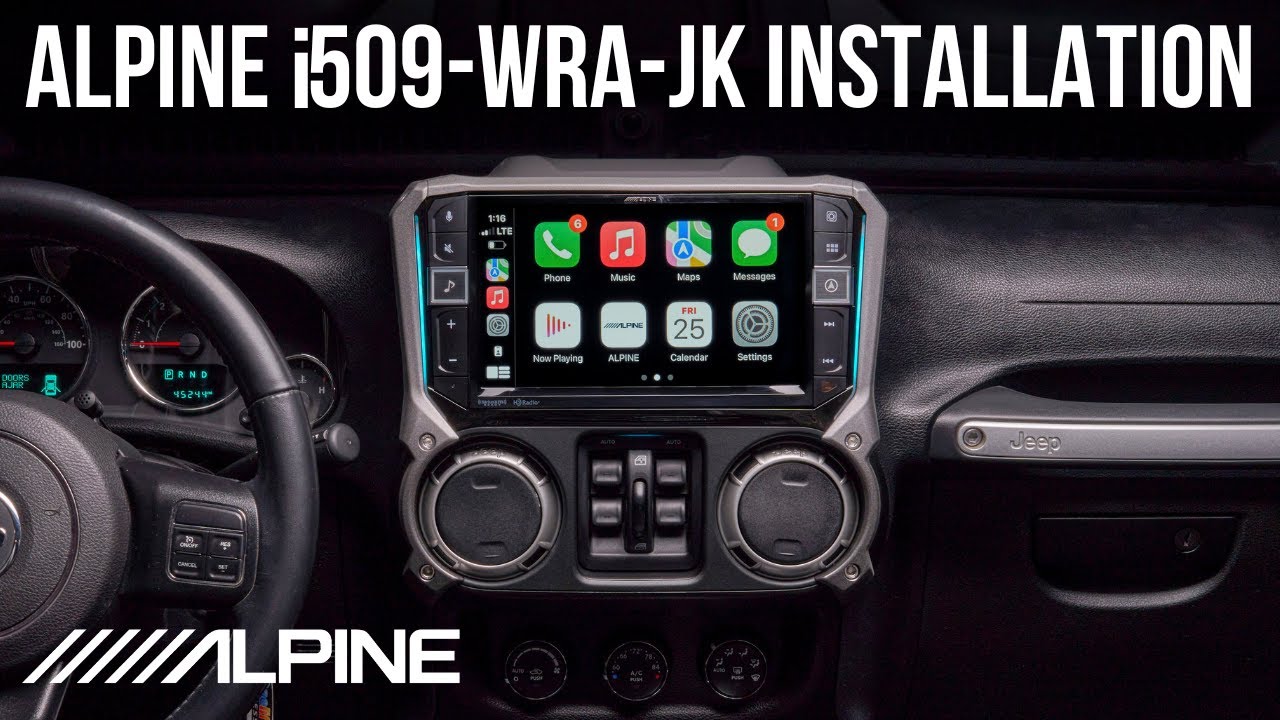 Alpine i509-WRA-JK 9" Installation | '11 - '18 JK Jeep Wrangler - YouTube