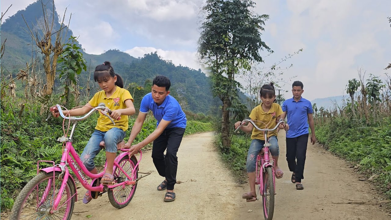 In his free time,uncle showed his niece how to ride a bicycle, which ...