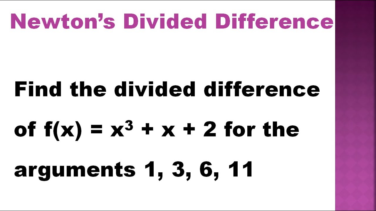 SNM | MA3251|Unit 4|Newton's Divided Difference formula|Newton's Divided Difference formula in ...