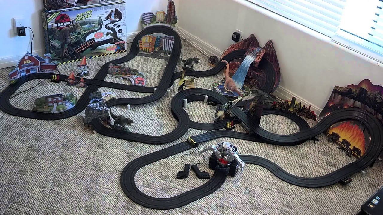 4 tyco sets slotcar track - YouTube