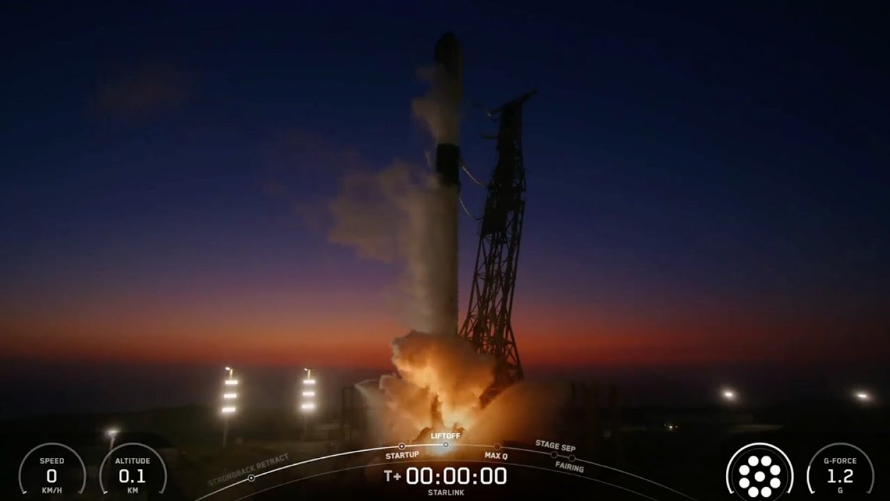 SpaceX's amazing sunset launch from California lofts Starlink ...