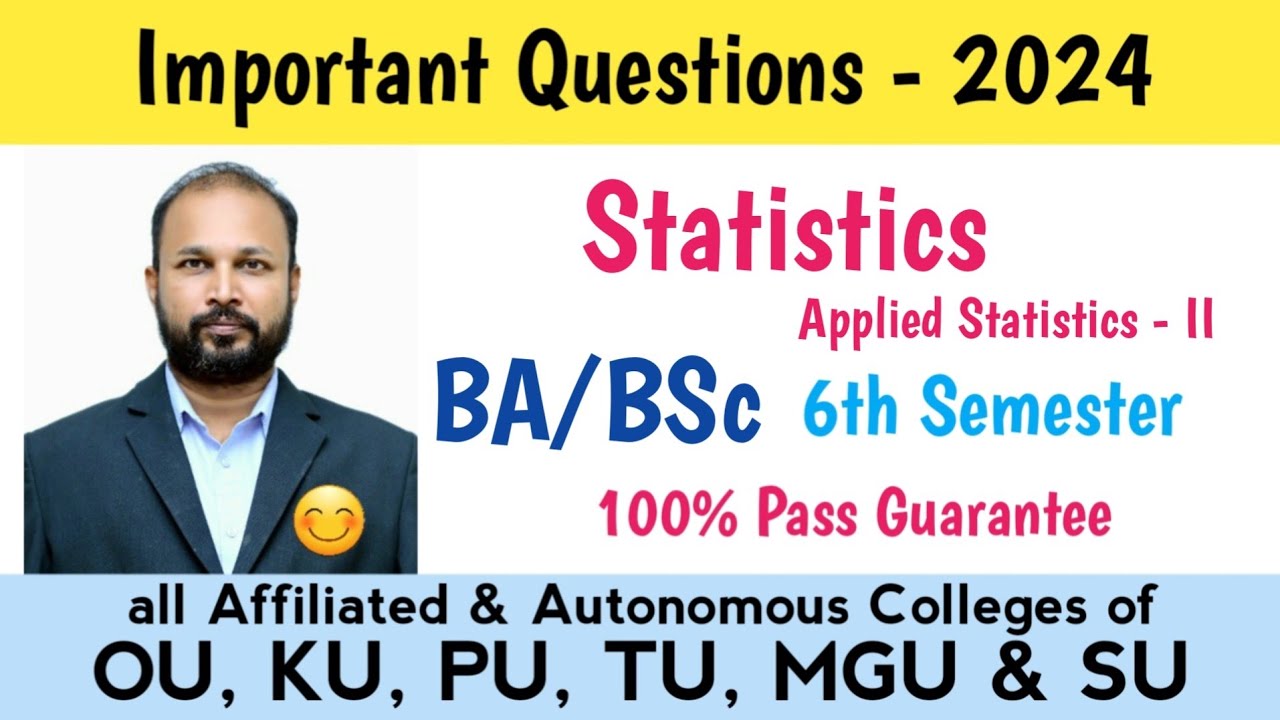 applied statistics II Imp Questions 2024 Bsc 6th Sem stats semester ...
