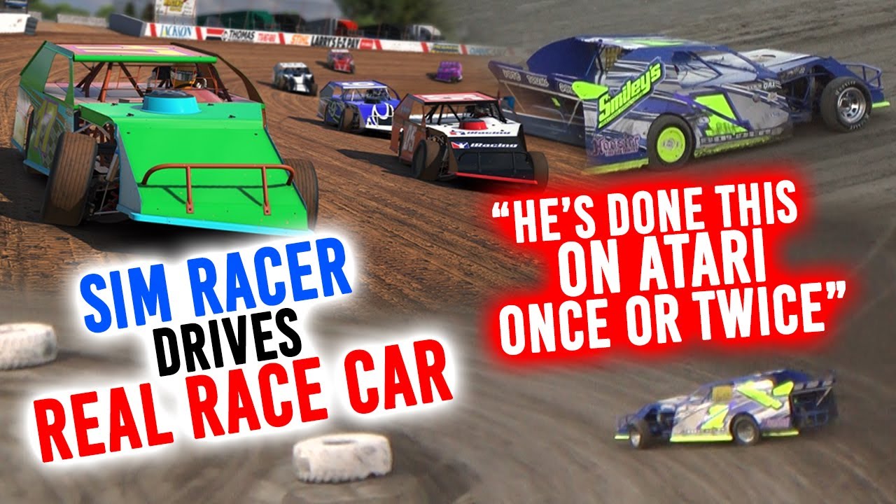 SIM RACER drives REAL RACE CAR!! "He's done this on Atari once or twice ...
