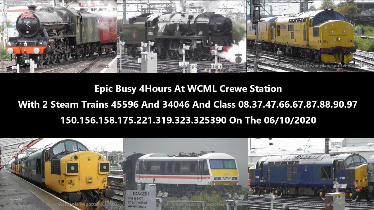 HD Epic Busy 4hours At WCML Crewe Station With 2 Steam Train 45596 And ...
