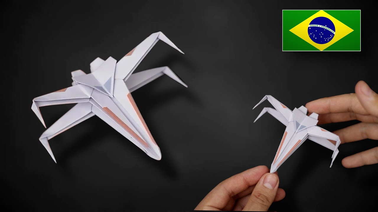 Origami: Star Wars X-Wing - Nave Espacial de Papel - Instruções em ...