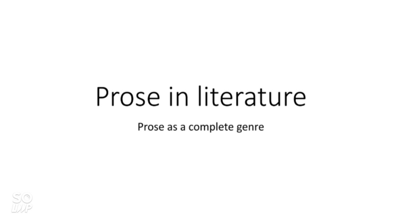 Prose in English literature as a complete genre||Prose in English ...
