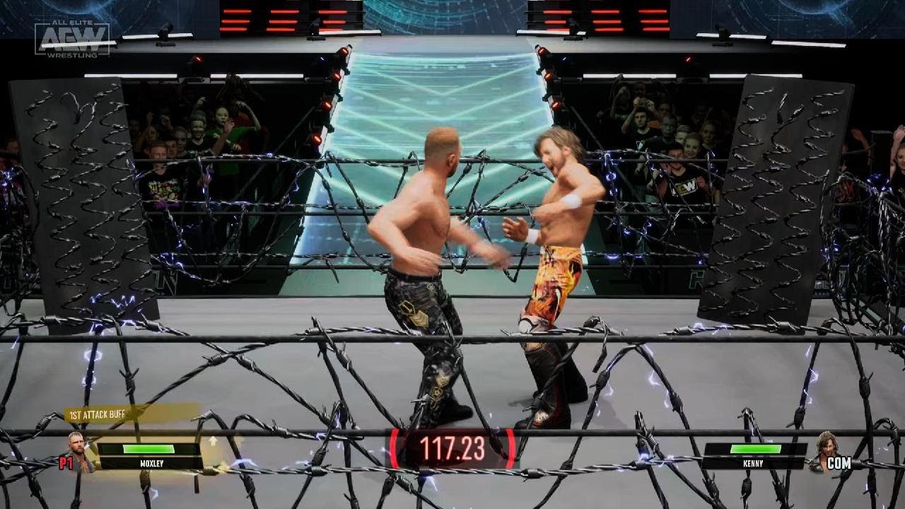 AEW: Fight Forever quick match Jon Moxley Vs Kenny Omega Barbed Wire ...