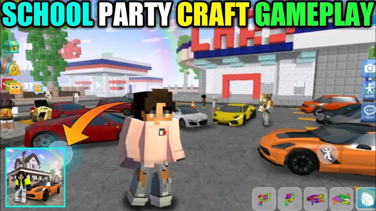 School Party Craft Simulator Gameplay || Best Game Like Minecraft Under ...