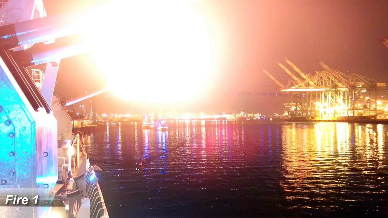 12 3 16 BB61 USS Iowa 5 inch gun shoot - YouTube