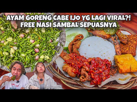 BEBAS AMBIL NASI SAMBEL MINUM SEPUASNYA! AYAM HORENG SAMBEL IJO TER ENAK DI JKT?!