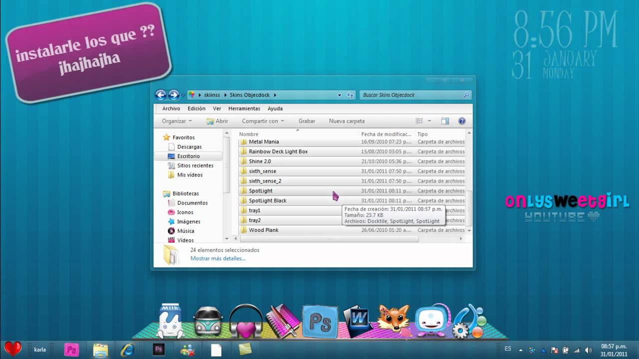 Skins para Tu Barra Objectdock [: - YouTube