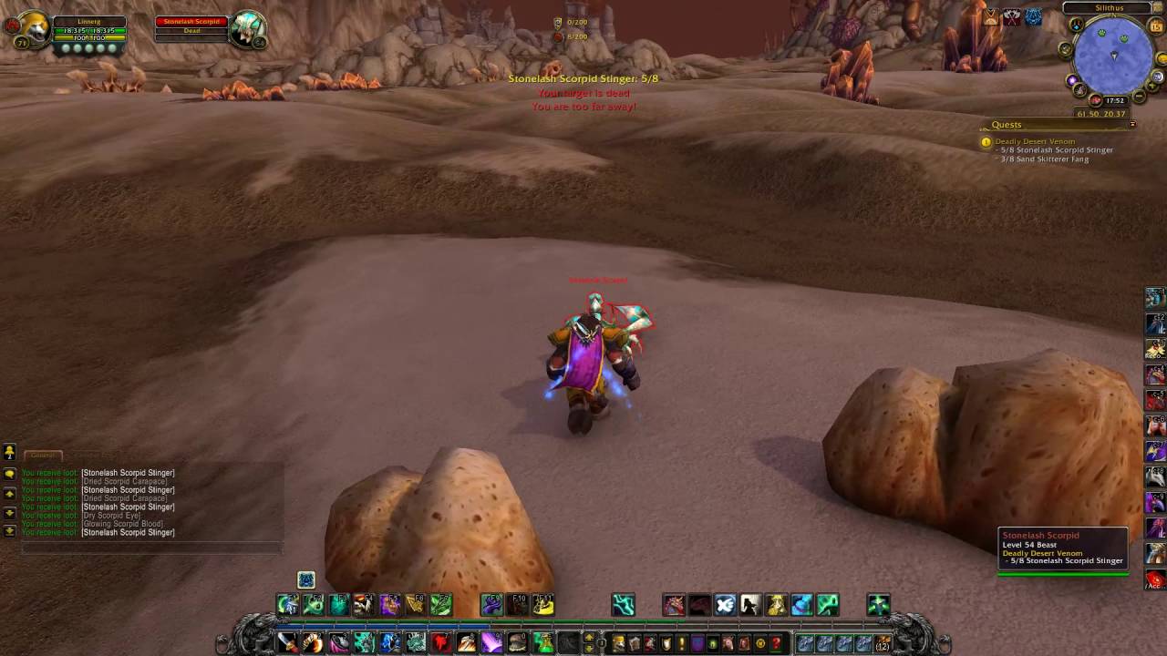 Deadly Desert Venom Quest ID 8277 Playthrough Silithus - YouTube