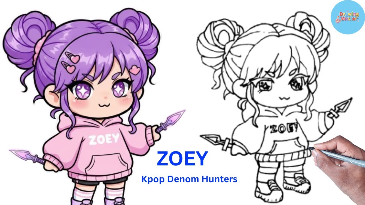 How to Draw ZOEY | K-Pop Demon Hunters - YouTube