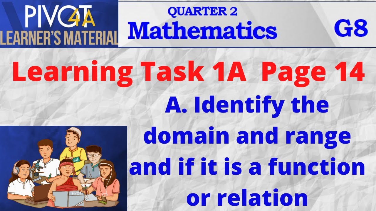 Domain and Range of a Function - Grade 8 Learning Task 1A page 14 - YouTube