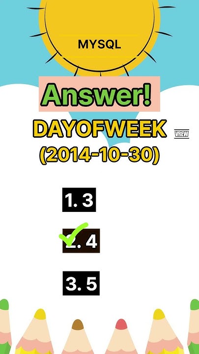 Let's learn about SQL dayofweek function #quiz #master #mysql #oracle #games #sql #quiztime # ...