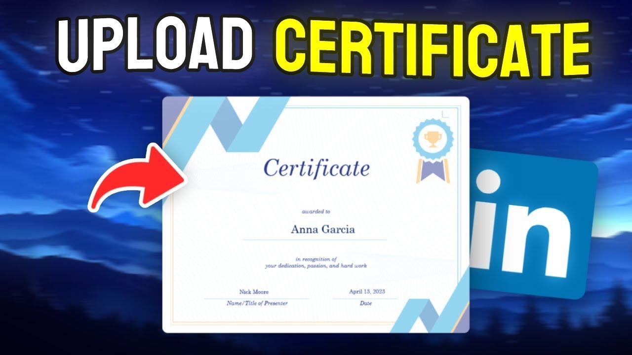 How To Upload Certificate On LinkedIn Full Guide YouTube How To Upload Certificate On LinkedIn Full Guide YouTube