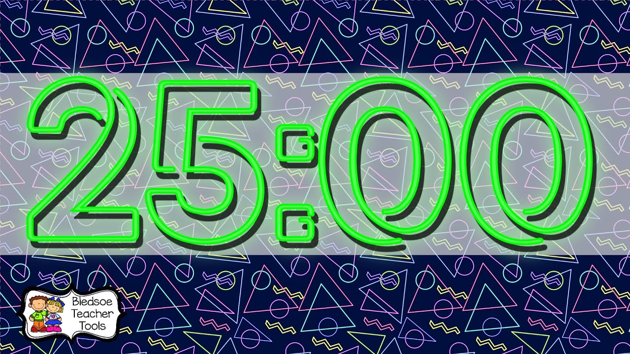 25 Minute Neon Shapes Countdown Timer - YouTube