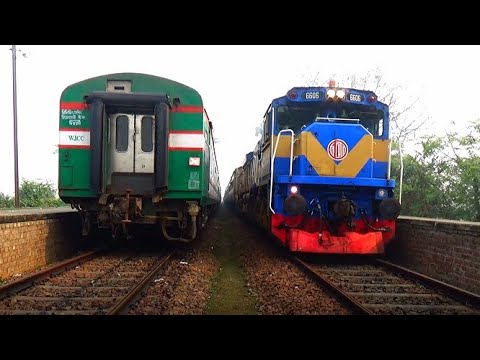 Two Board gauge Train- Perfect Double Line Crossing ll Emd & WDM3A ...
