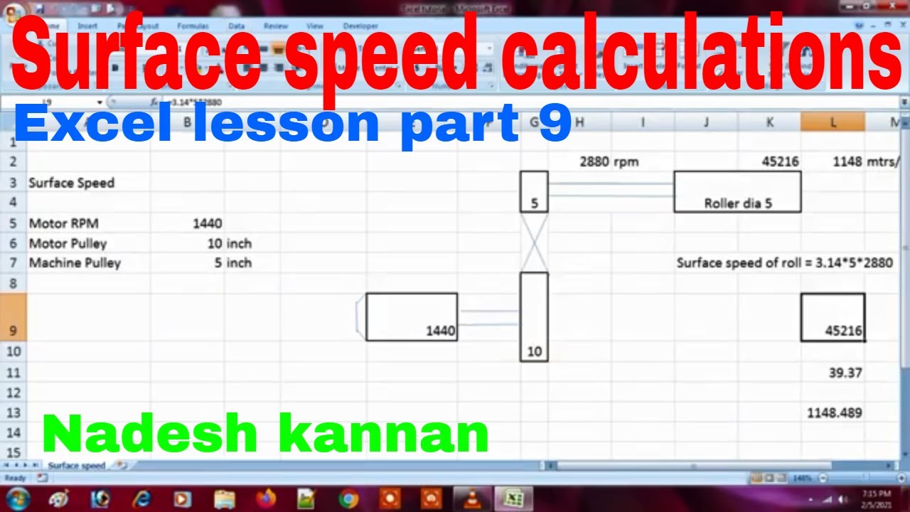 Surface Speed Calculation - YouTube