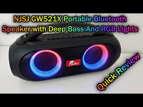 NJSJ GW521X Portable Bluetooth Speaker with Deep Bass 40W IPX6 And RGB Lights Quick Review Tutorial