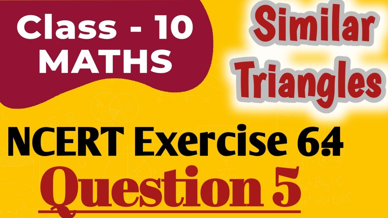 Class 10th Maths Exercise 6.4 Q. 5| #class10 | #maths - YouTube