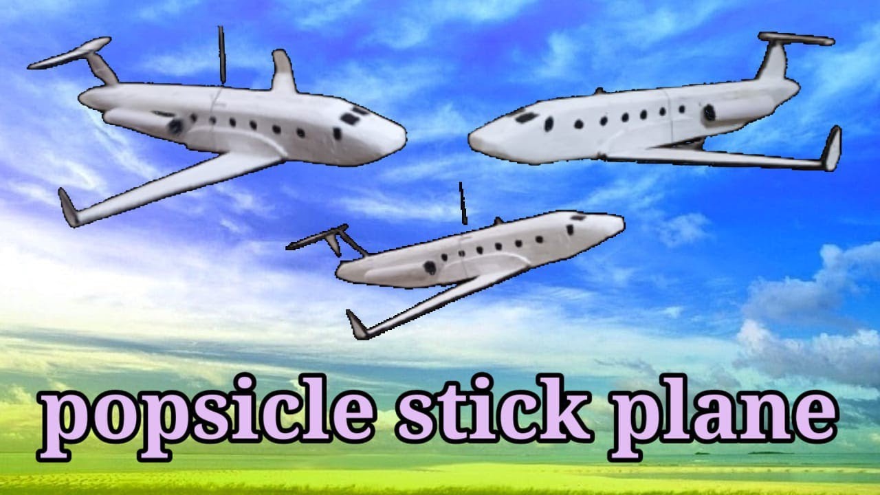 How to make a aeroplane ️ with icecream sticks | popsicle stick plane ...