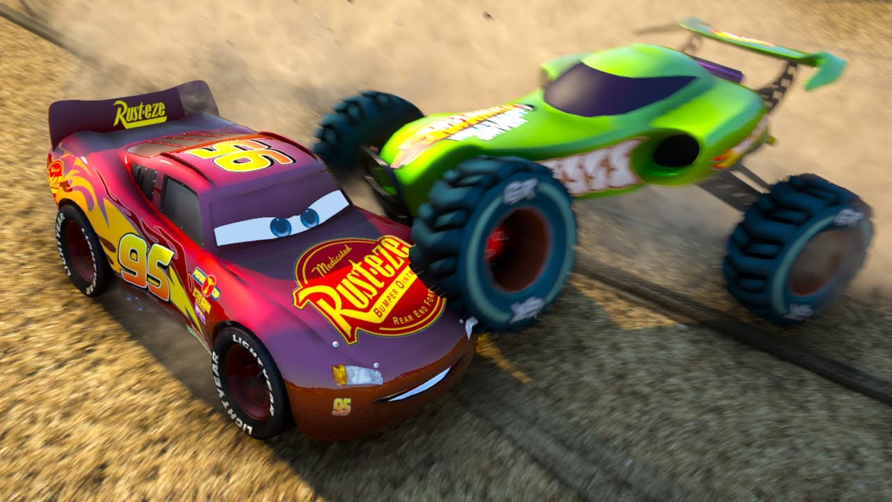HOT WHEELS CARS vs CARS 3 LIGHTNING MCQUEEN LAND RUSH CARS 3 DIRT RACE ...