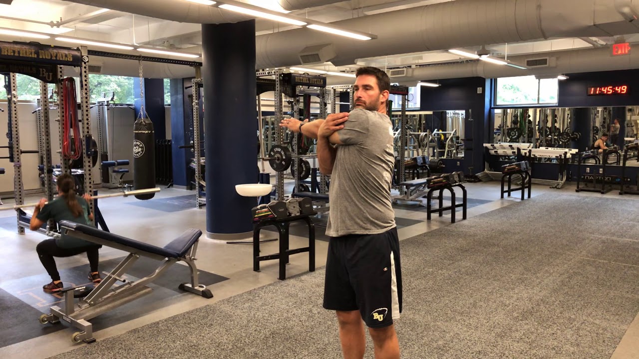 Arm Crossover Stretch - YouTube