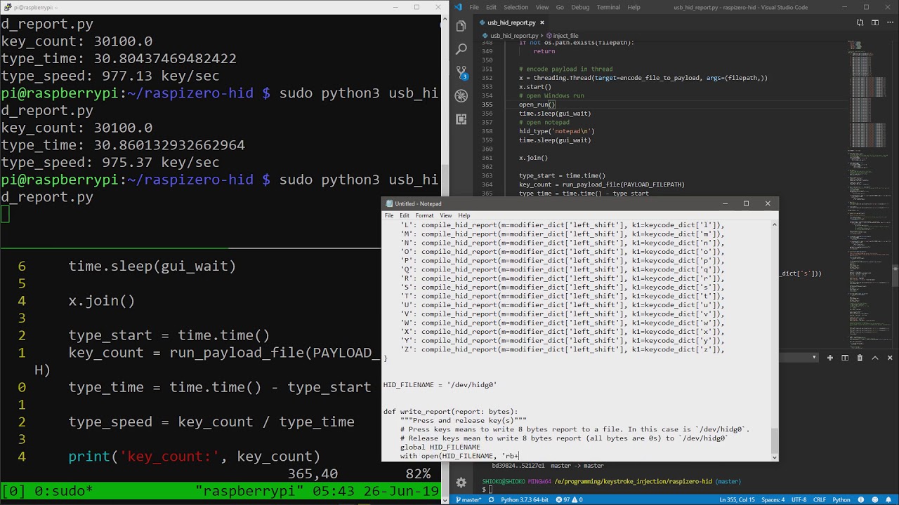 Keystroke injection with Raspberry Pi Zero - YouTube