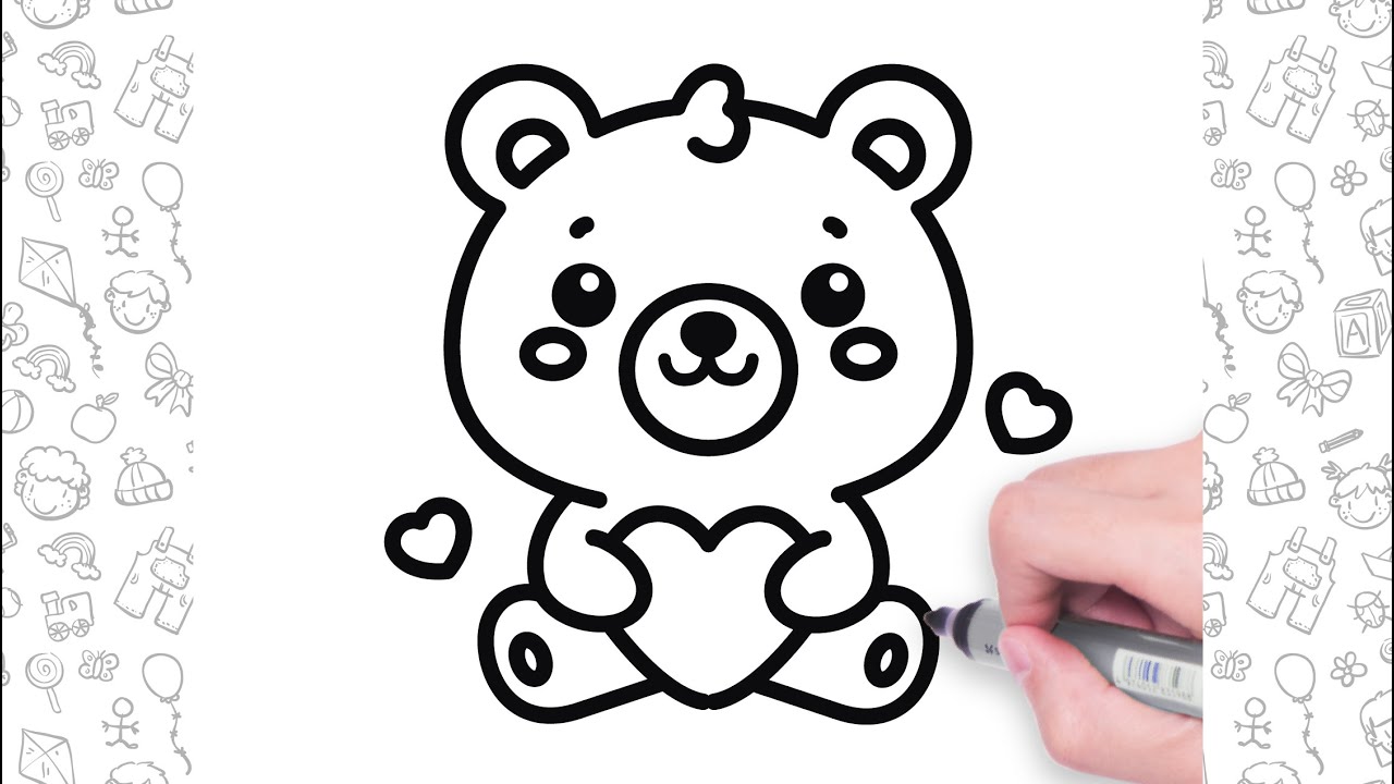 How To Draw A Cute Teddy Bear Step By Step! - YouTube