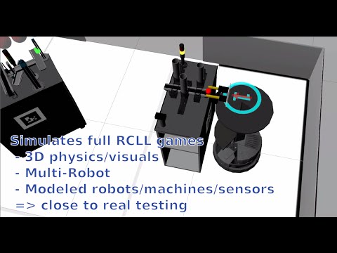 RoboCup Logistics League (RCLL) Simulation with Gazebo - YouTube