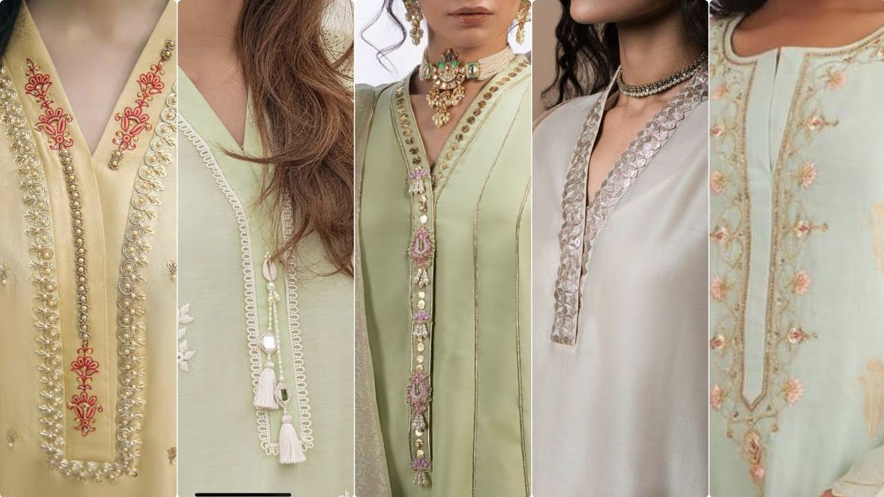 neck Patti designs with lace buttons embroidery and cuts work ideas ...