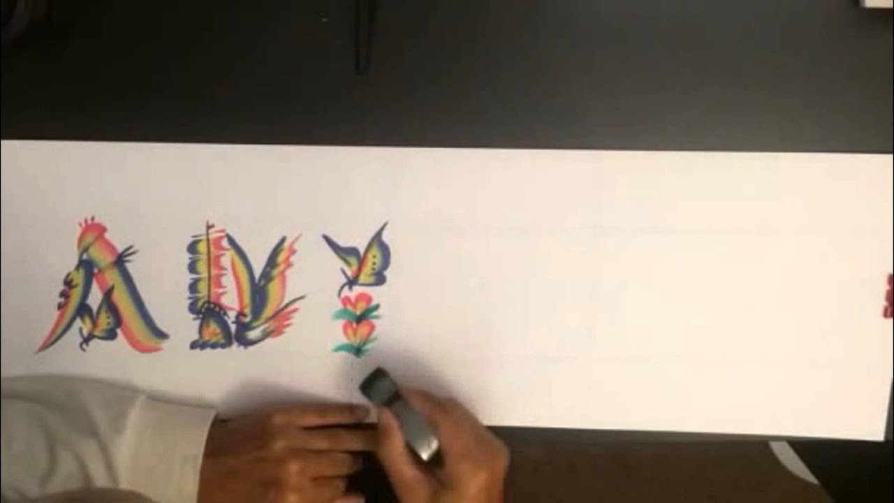 How to Draw Name Art "ANIKA" by NameBrush.com - YouTube