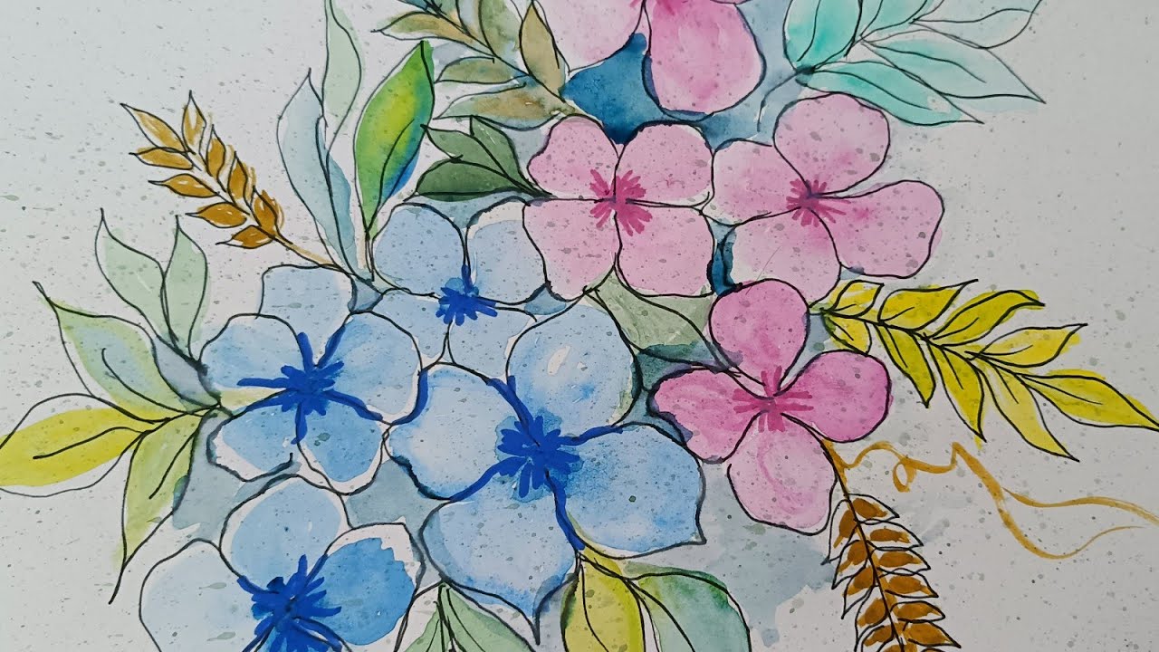 Easy Watercolor Flowers for Kids||| flower painting for Bigeners ...