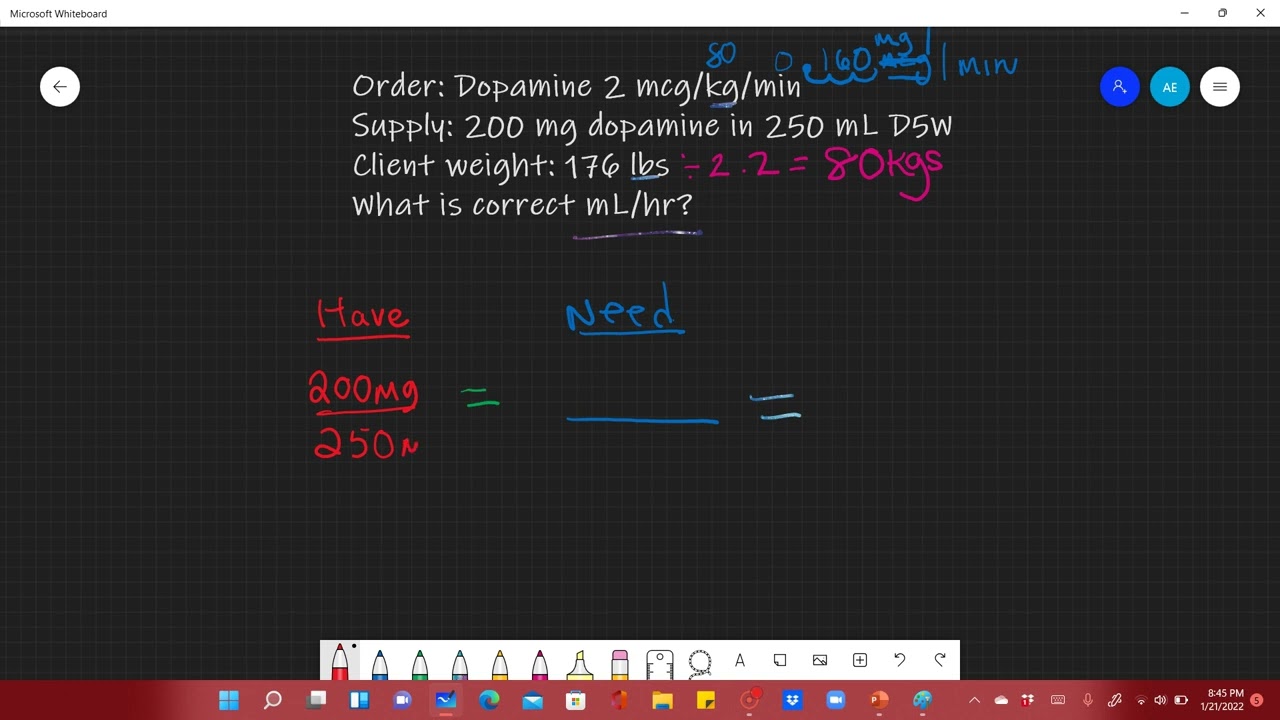 Mcg kg min To ML hr YouTube