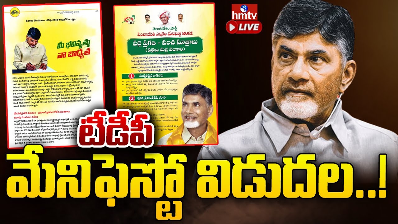 LIVE: TDP తోలి విడత ఎన్నికల మేనిఫెస్టో విడుదల | TDP First Phase ...