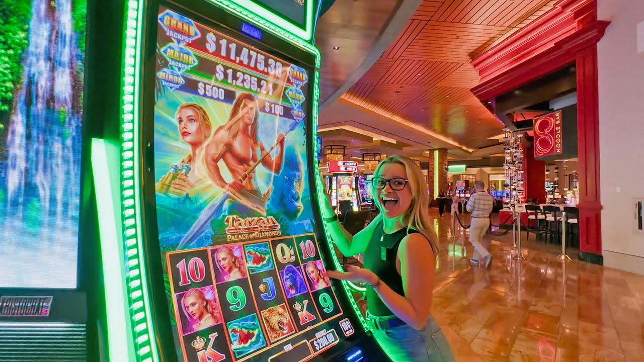 My Wife Played A Tarzan Themed Slot Machine In Vegas!! - YouTube