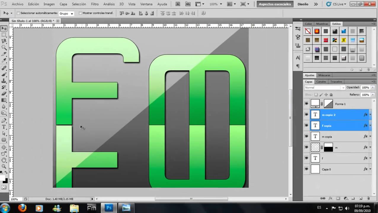 Como hacer un logotipo profesional con reflejos, sombras e iluminacion ...