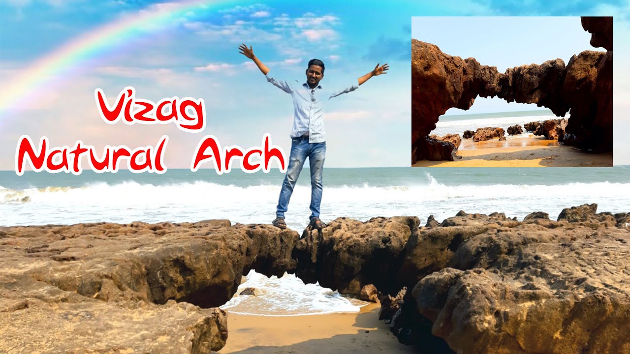 Natural arch vizag || vlog || Vinny Telugu Vlogs|| thotlakonda beach vizag || bheemili beach ...