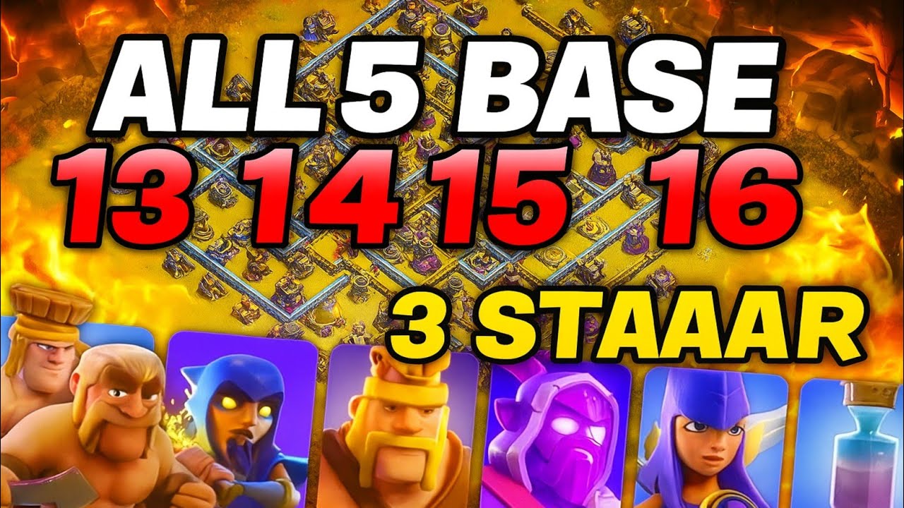 Clash of Clans Base 13-16 All Bases 3 Star Attack | COC War Base ...