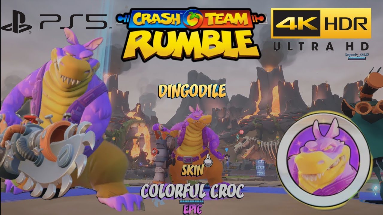 Crash Team Rumble: Competitive: Dingodile Colorful Croc Skin (PS5 ...