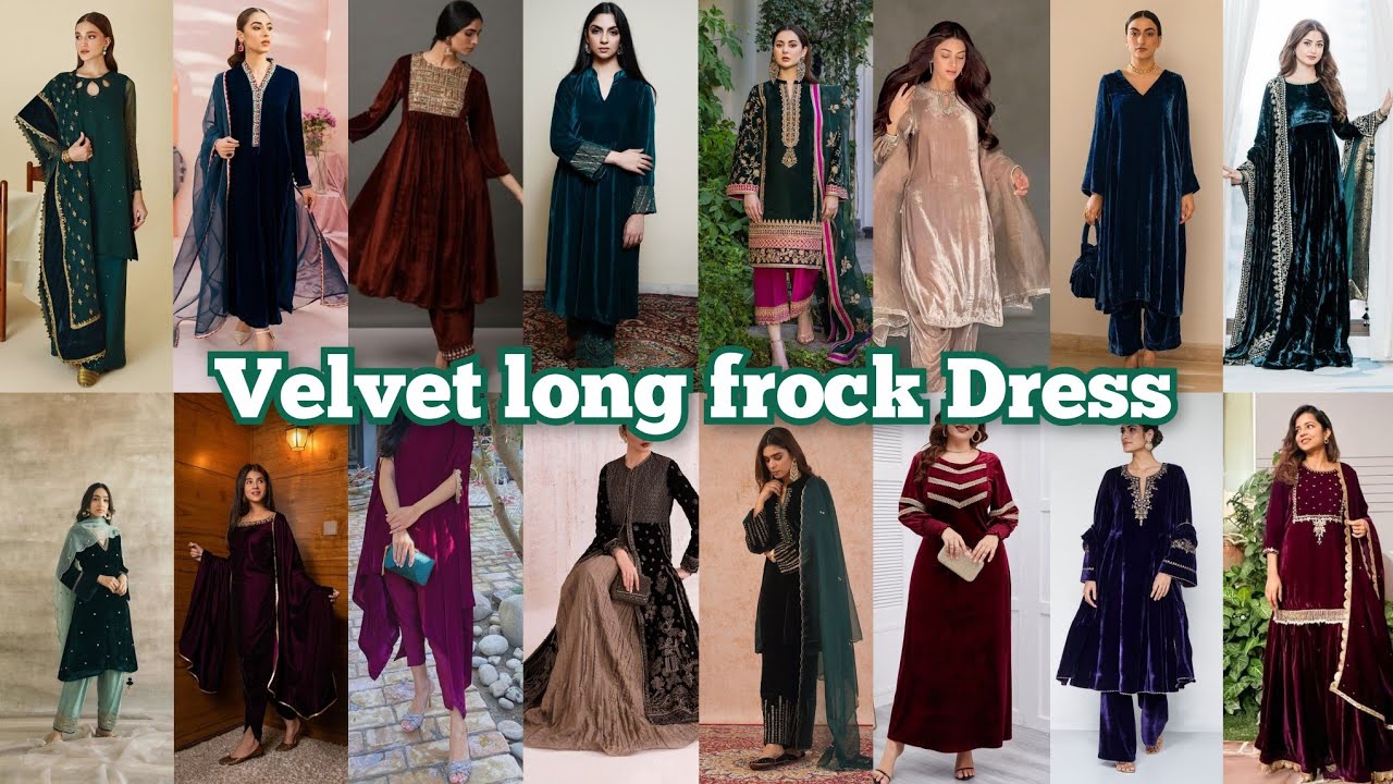 Amazing Velvet long frock Dress || Designing ideas 2024 || Latest ...