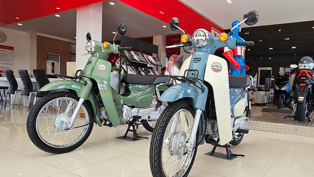 New Super Cub 2024 สีใหม่ เขียวโมโนโทน และ เทาขาว รถจริง พิกัด #สกลนคร - YouTube