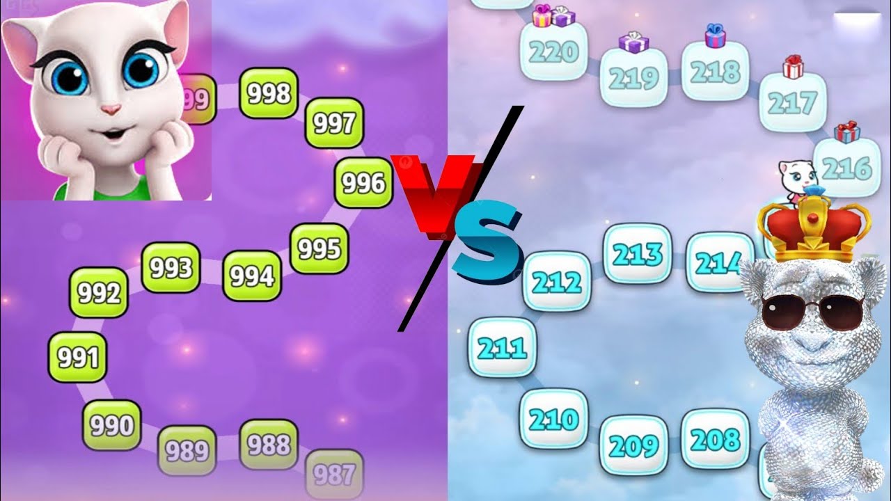 MY TALKING TOM LEVEL 50 MY TALKING ANGELA LEVEL 30 | My Tom Vs My ...