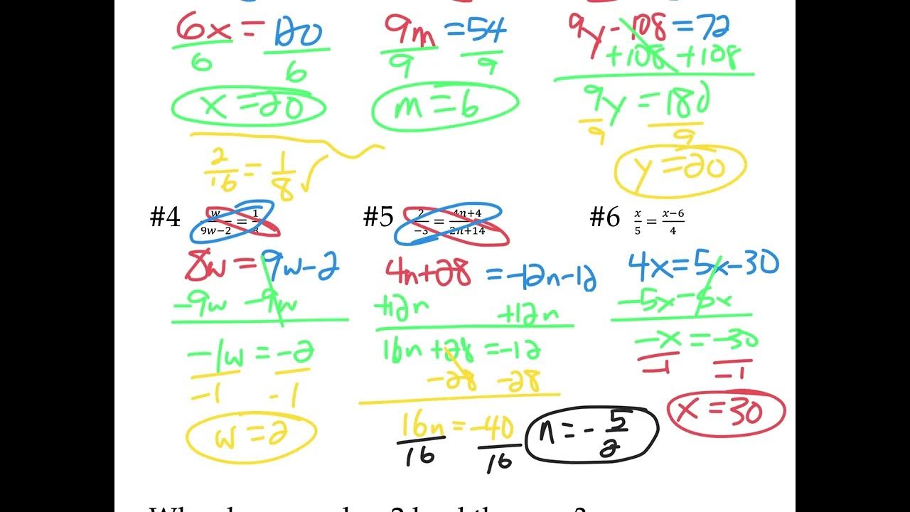 Solve Proportions using Cross Products Video Lesson Notes (1) - YouTube