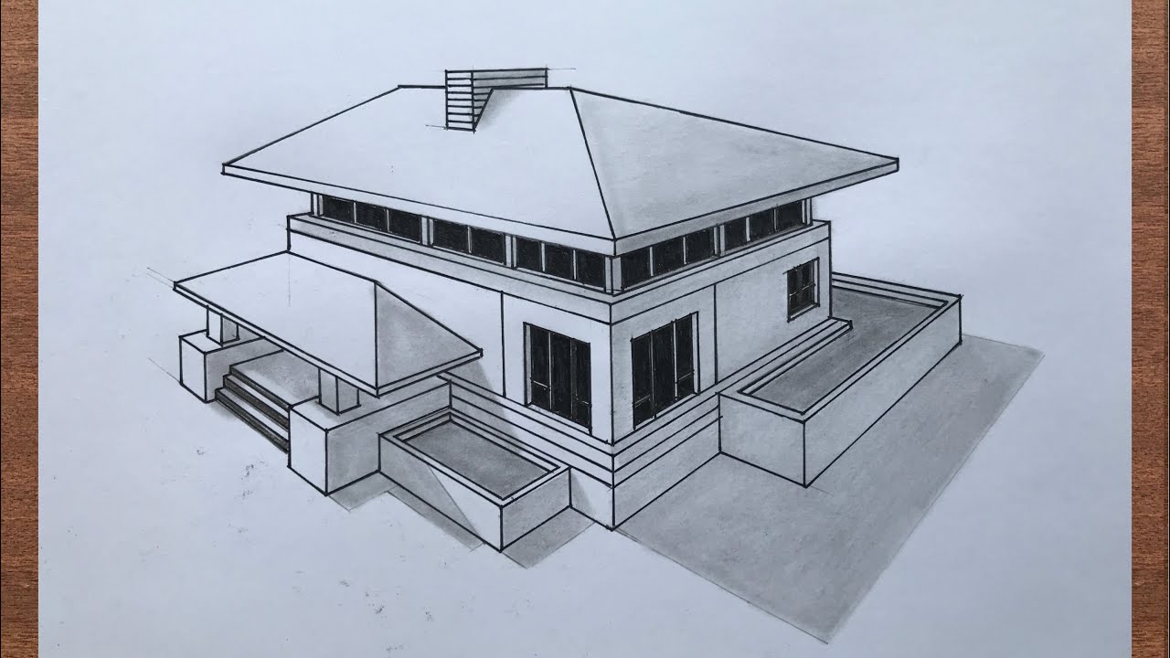 How to Draw a House in 2-Point Perspective - YouTube
