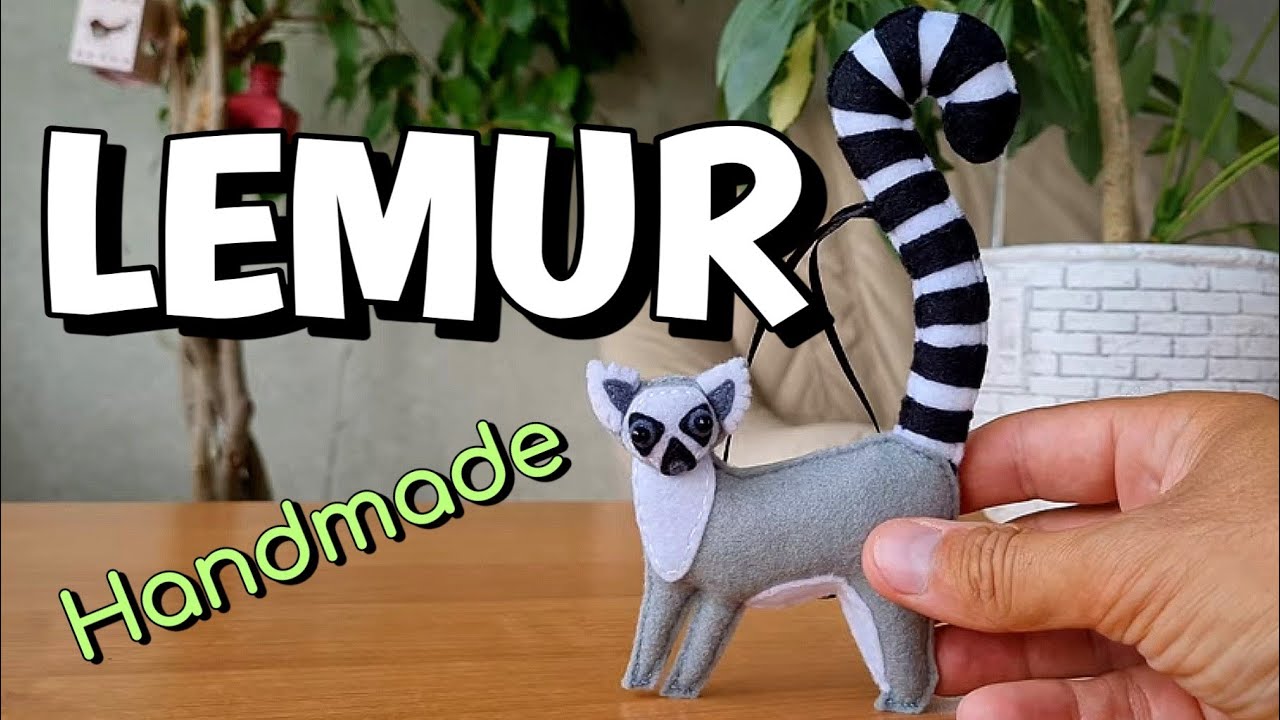 Handmade LEMUR 🐨 / Felt Animal Toy / Home Decor / Personalized Gift ...