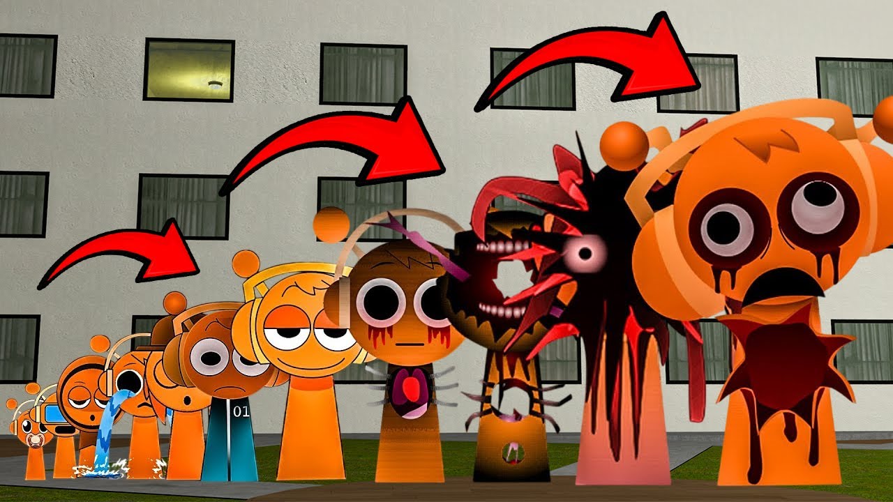 All the Sizes Of Nightmare Sprunki Oren Phase 5 & Orange Simon want me ...