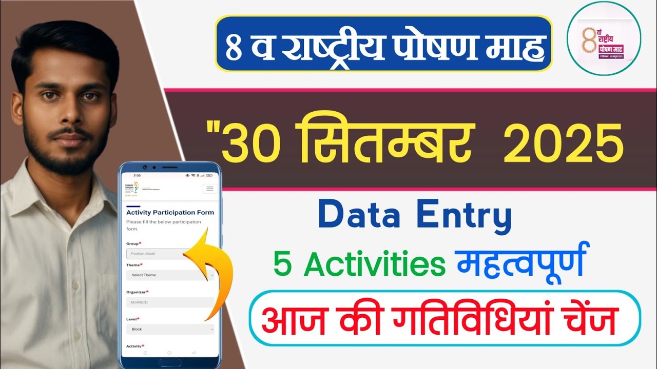 “राष्ट्रीय पोषण माह 2025 | 5 Activities & Data Entry Step by Step Guide ...