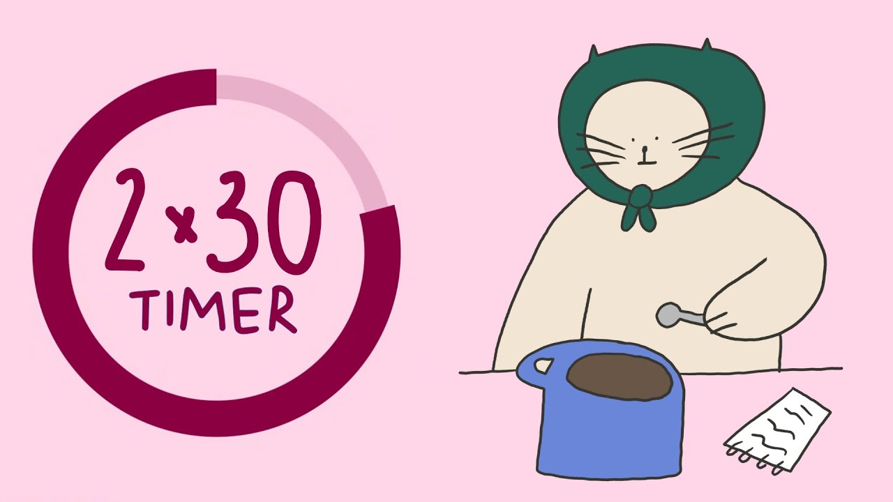 STUDY WITH ME 2x30 min Pomodoro timer Chill Lofi Music | Cute calm ...